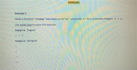 Solved Exercises Exercise 1 Write A Function Icube That
