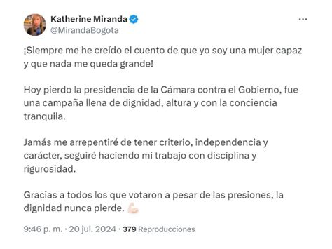 Katherine Miranda se quedó con las ganas de ser presidenta de la Cámara estas son las mujeres