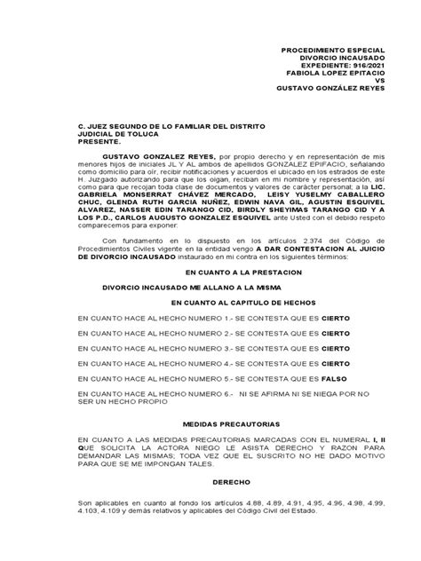 Divorcio Incausado Descargar Gratis Pdf Divorcio Derecho Privado