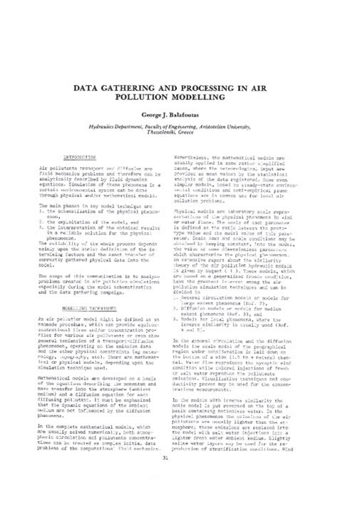Pdf Data Gathering And Processing In Air Pollution Modelling