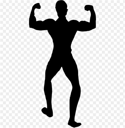 Bodybuilder Showing Muscles In A Flexed Arm Stance Silhouette Png Toppng
