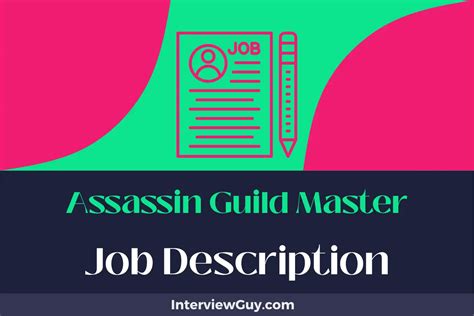Assassin Guild Master Job Description Updated For 2026