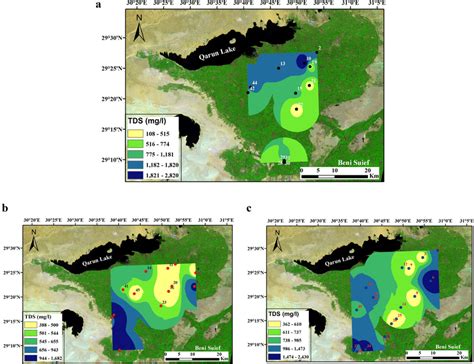 Total Dissolved Solids Distribution Maps For A Groundwater B Download Scientific Diagram