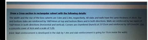 Draw A Cross Section In Rectangular Culvert With The