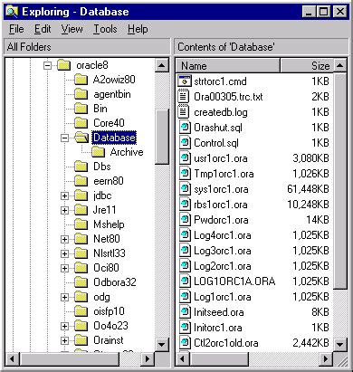Database Physical Files Oracle Structures