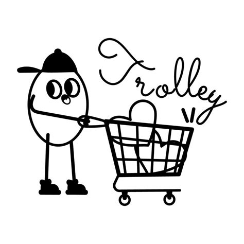 Trendy Shopping Trolley 42119718 Vector Art At Vecteezy