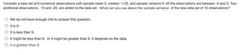 Solved Consider A Data Set Of Numerical Observations With Chegg Com