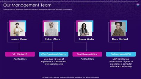 Siem Services Our Management Team Ppt Summary Example Pdf