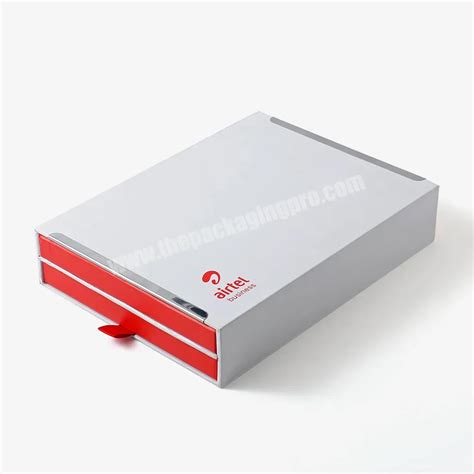 Custom Printing Hard Rigid Cardboard Luxury Sliding Box With Ribbon
