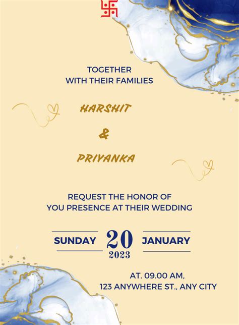 Gold Couple Jain Wedding Invitation Aajwi King Of Cards