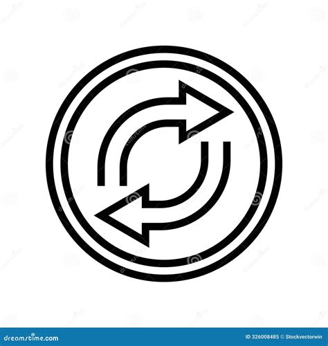 Reversible Product Label Caution Line Icon Vector Illustration Stock Illustration Illustration