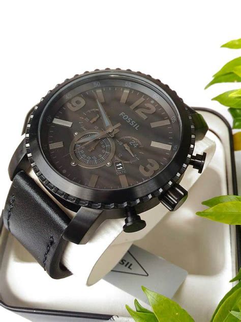 Jam Tangan Fossil BQ1711 Gage Chronograph Black Leather Band – Balilene