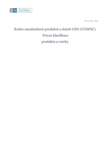 Czech Unspsc Productserviceclassificationprocesssamples Pdf