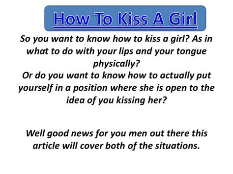 How To Kiss A Girl