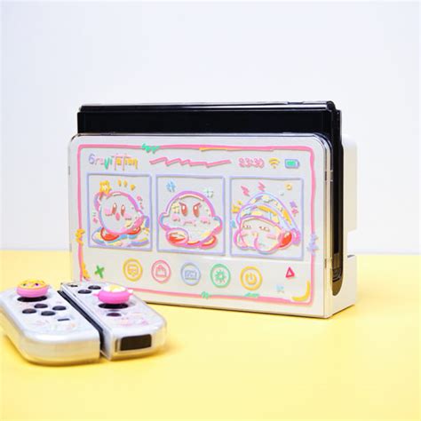 Transparent Kirby Switch Charging Dock Cover Cute Kirby Switch OLED