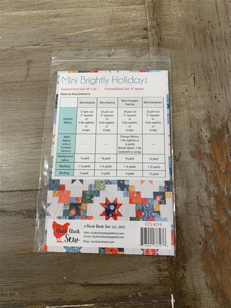 Mini Brightly Holidays Quilt Pattern Allison Harris Ccs219 Etsy