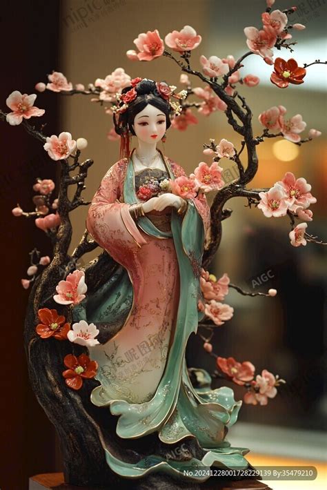 Ai创作图面塑作品 翻糖人偶 面塑艺术品 桃花女像 面塑作品展览 陶塑十二金钗 翻糖艺术品 古代美女泥塑 面塑绘画 面塑非遗 红楼梦摆件 面塑艺术 面塑艺人 仕女工艺摆件 美女泥塑nipic