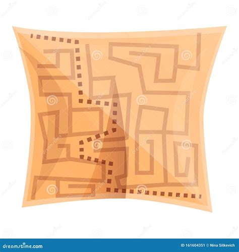 Quest Map Icon Cartoon Style Stock Vector Illustration Of Antique