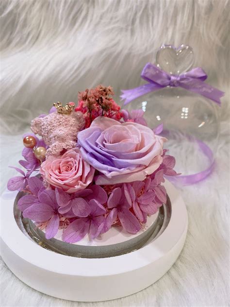 現貨 熊仔礦香石永生花 礦香石 熊仔 永生花 玫瑰 保鮮花 花束 繡球花 花 生日 禮物 情侶 閨蜜 畢業 母親 七夕 情人節 聖誕 聖誕節