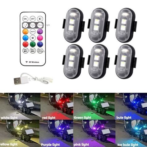 Rgb Led Aircraft Strobe Light Remote Wireless Motorcycle Flash Light