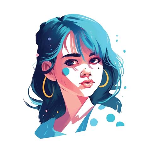 Ilustração Colorida Do Vetor Da Linda Garota Vetor Premium