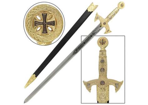 Knights Templar Crusader Medieval Replica Longsword Gold 4583037947