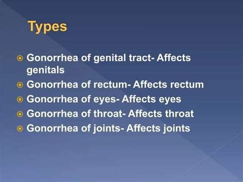 Gonorrhea Sexual Transmission Disease Communicable Disease Pptx