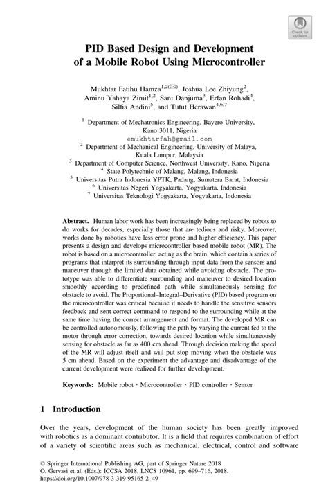 PDF PID Based Design And Development Of A Mobile Robot Using Microcontroller