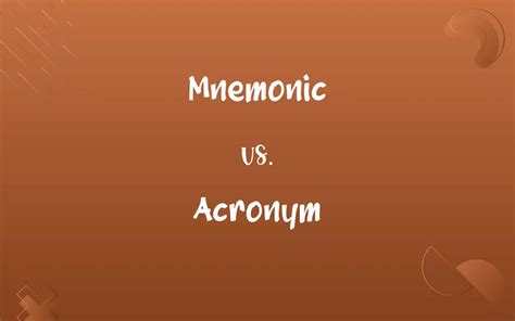 Mnemonic Vs Acronym Know The Difference
