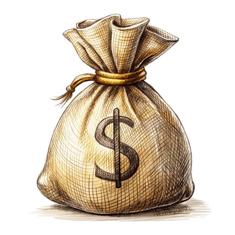 Money Bag Drawing Sketch