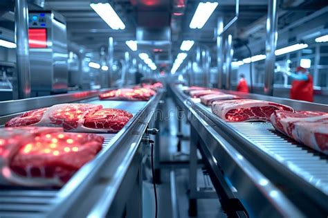 automated meat processing plant showcases high tech conveyor system in