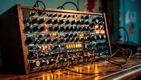 Free Vintage Synthesizer Glowing Photo Synthesizer Analog Vintage Download At Stockcake