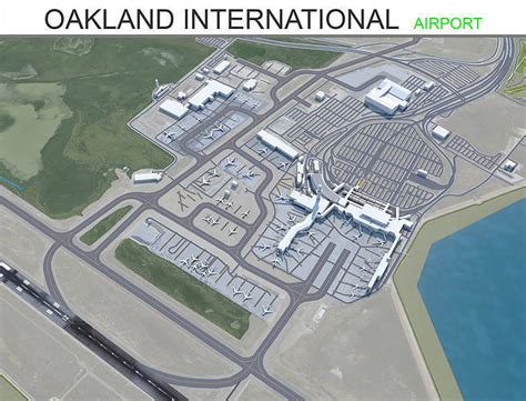 3d Model Oakland International Airport 10km Vr Ar Low Poly Cgtrader