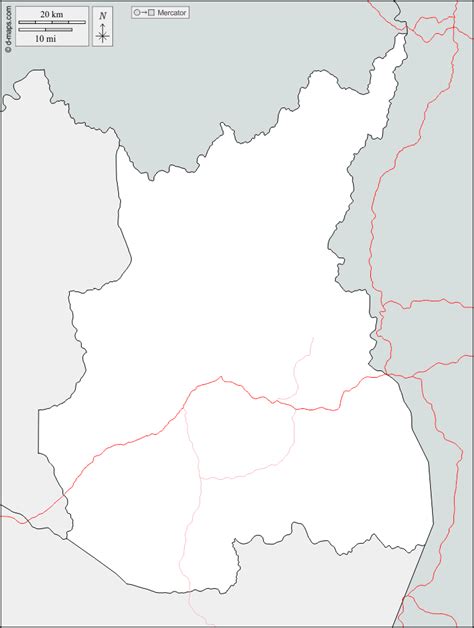 腊塔纳基里省 免费地图 免费的空白地图 免费的轮廓地图 免费基地地图 边界 道路