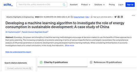Developing A Machine Learning Algorithm To Investigate The Role Of Energy Consumption In