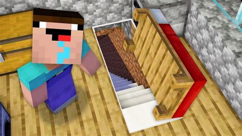 Minecraft NOOB vs PRO NOOB FOUND SECRET BASE UNDER BED UNDERGROUND HOUSE Animation 完成まで見