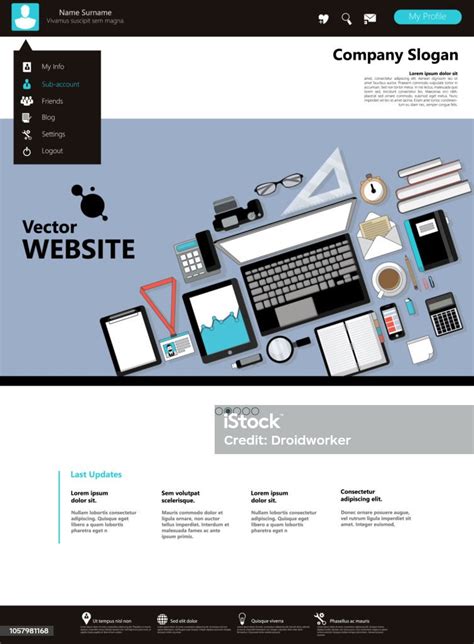 벡터 일러스트 레이 션 템플릿 웹사이트 및 모바일 웹사이트 디자인 및 개발에 대 한 창의적인 개념 쉽게 편집 하 고 사용자 지정입니다 Html에 대한 스톡 벡터 아트 및
