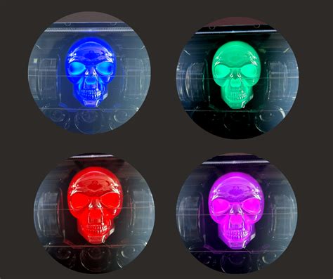 5 Inch Led Spot Light Rgb Skull With Drl 5500 Lumens Square Set Of