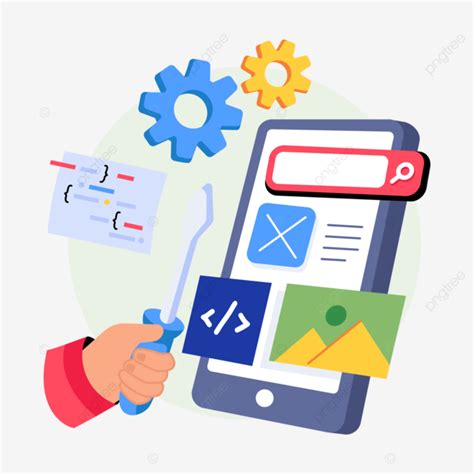 App Development Concepts Style Illustrations Vector Developer Online Application PNG And