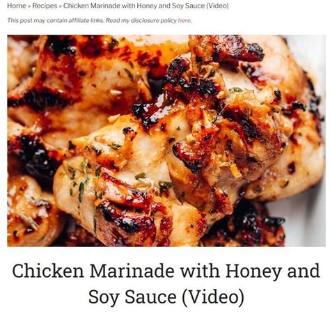 Honey Soy Sauce Chicken Chicken Marinades Honey Soy Sauce Chicken