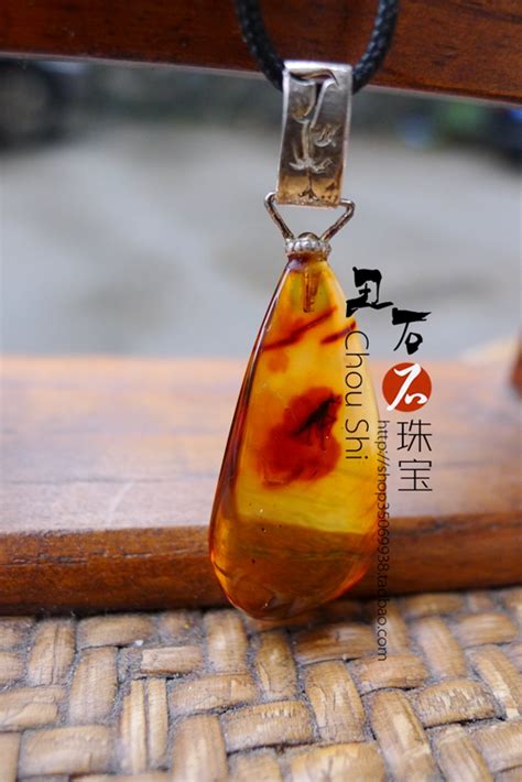 收藏品 波兰天然琥珀吊坠波罗的海无优化天然虫珀虫琥珀国检5080费雪工坊