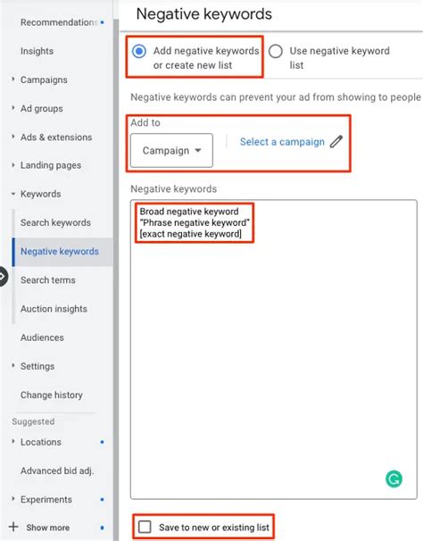 How To Add Negative Keywords In Google Ads Exclude Terms