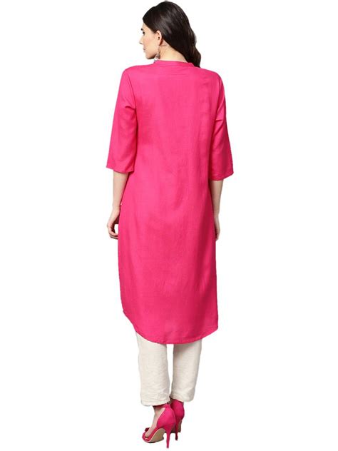 Pink Plain Liva Kurtas And Kurtis Shree The Indian Avatar 2986300