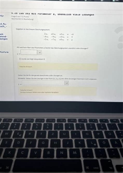Solved The Given Linear System Of Equation Is