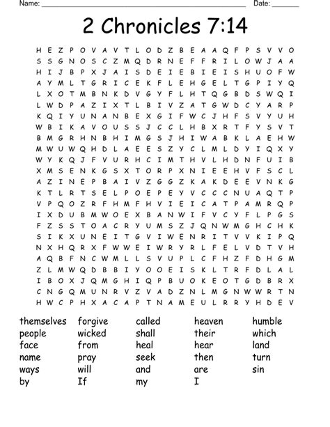 2 Chronicles 714 Word Search Wordmint
