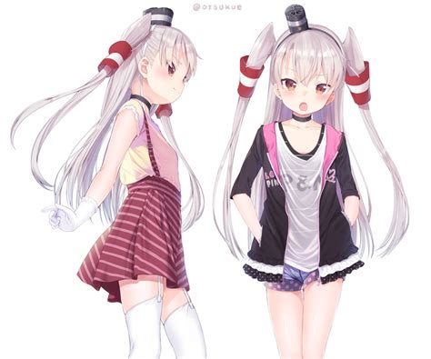 Amatsukaze Kancolle Anthropomorphism Blush Choker Cropped Dx Dekusu