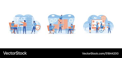 System Administrator Upkeeping Server Adjusting Vector Image