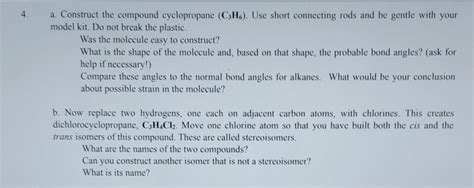 Solved A Construct The Compound Cyclopropane C3h6 Use