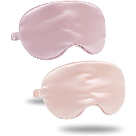 2 Pack Silk Eye Masks For Sleeping Blackout Natural Mulberry Silk