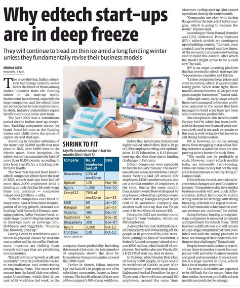 Aryaman Gupta On Linkedin Edtech Unicorns Funding Winter Startup